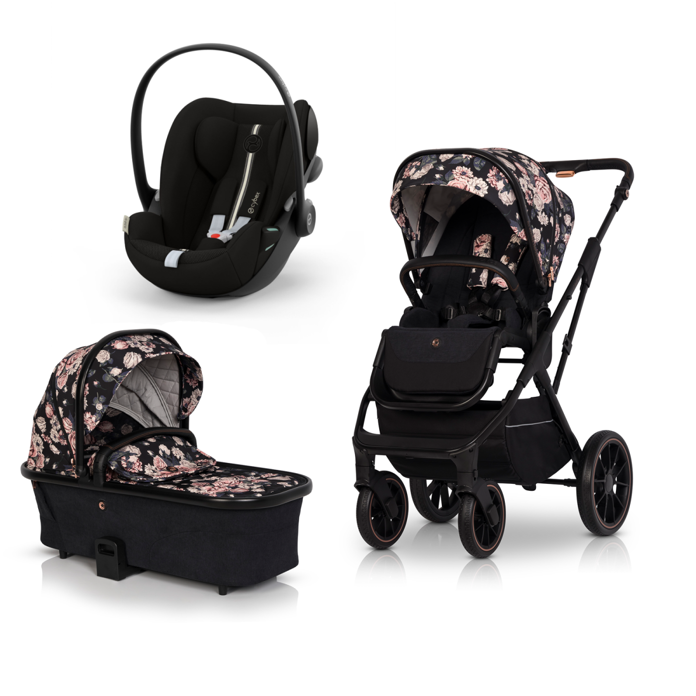 Cavoe Axo Style 3-в-1 количка с кош за новородено и кош за новородено ...