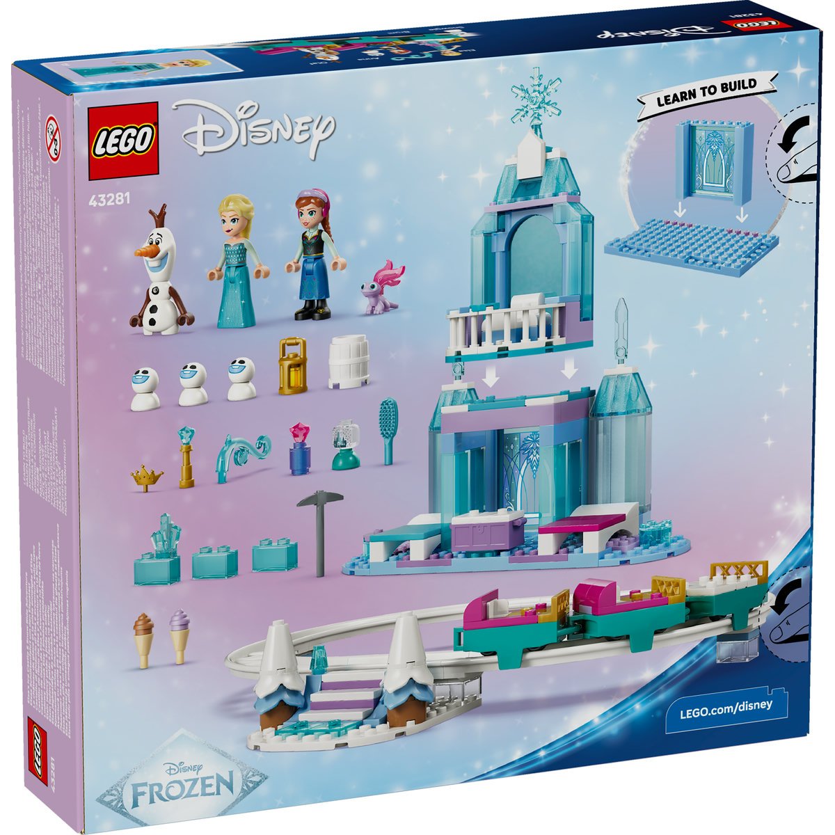 Aventura cu sania pe sine la castelul de gheata al Elsei LEGO Disney 43281